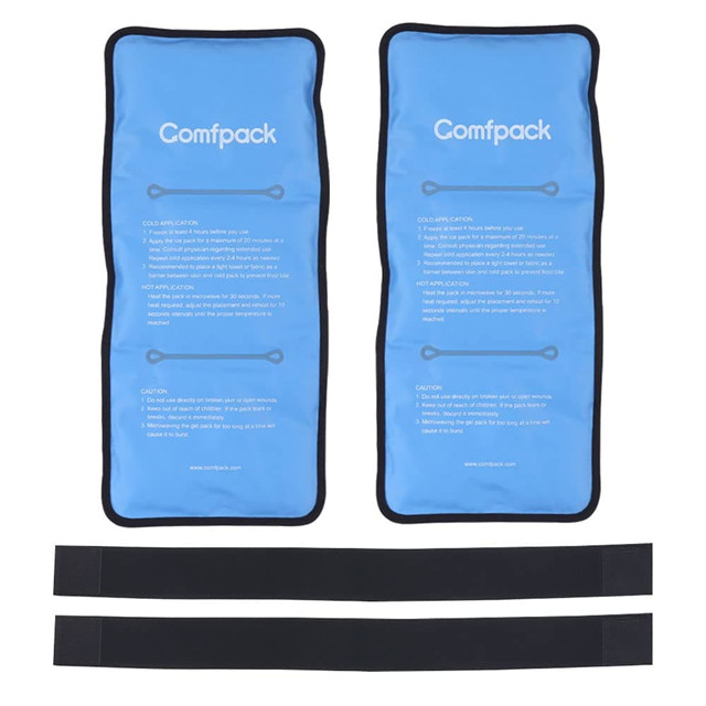 Comfpack Reusable Gel Ice Packs with Straps for Hot & Cold Compress ...