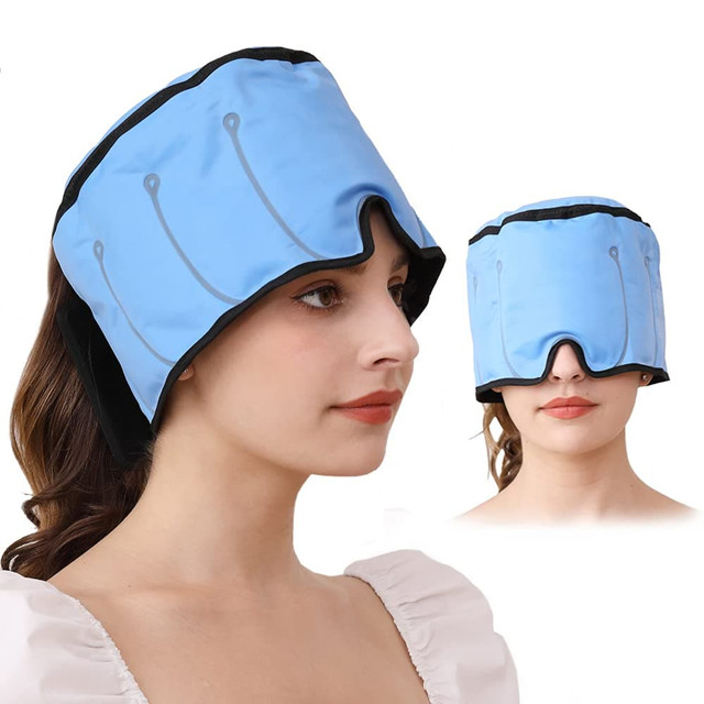 Comfpack Head Ice Pack Migraine Relief Ice Cap, Gel Cold Therapy Hat ...